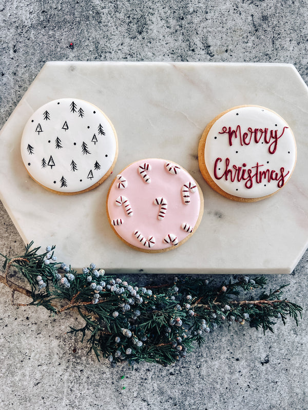 Merry Christmas Trio Cookies - Sticks and Scones Cakes