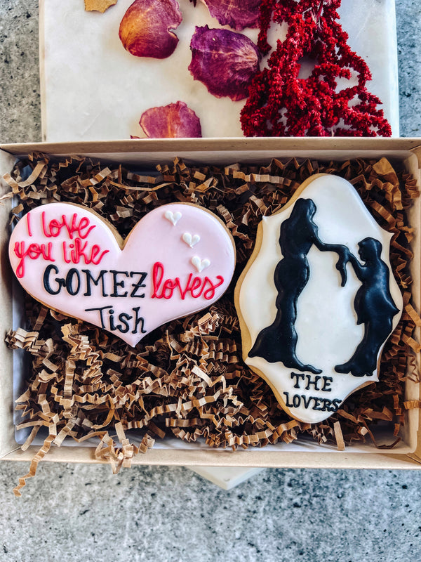 Gomez and Tish Cookies - Sticks and Scones Cakes
